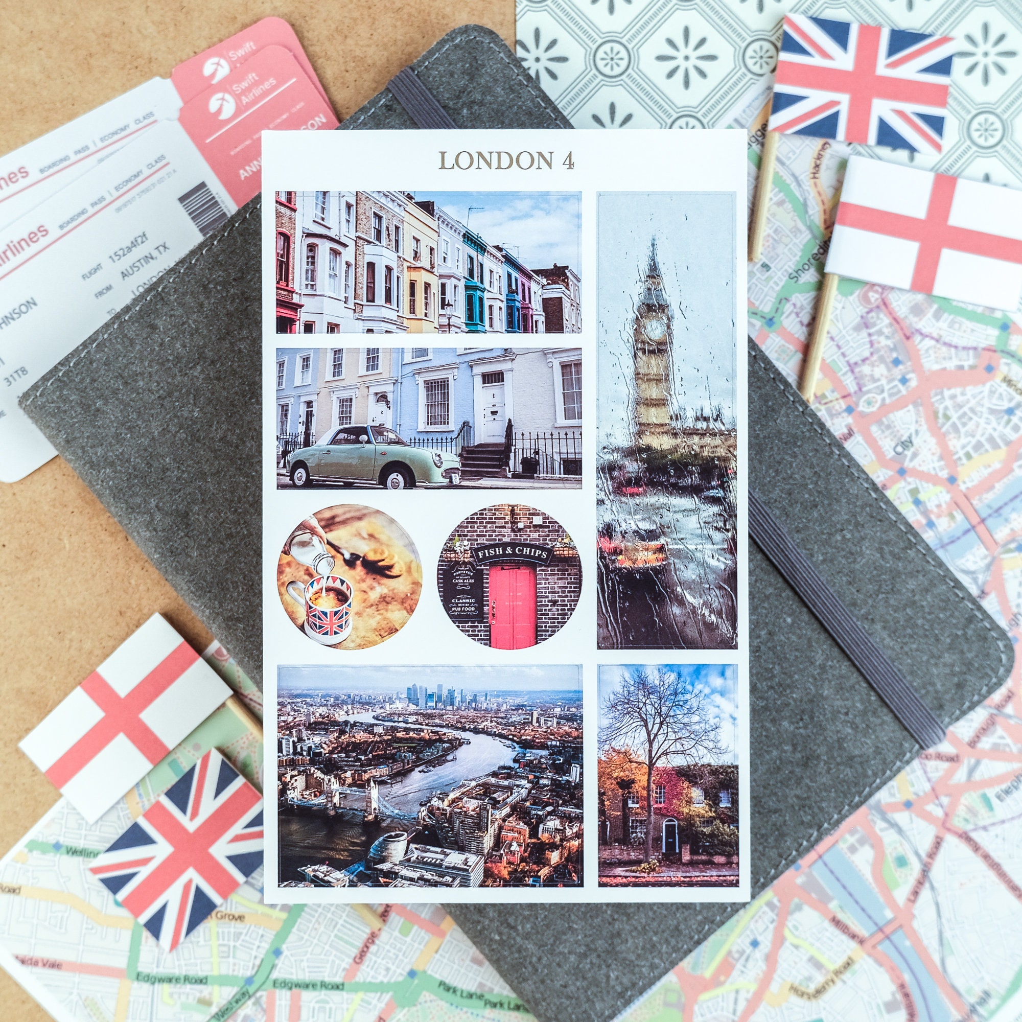 LONDON CITY Theme Stickers Set 4 Different Sticker Sheets | Etsy