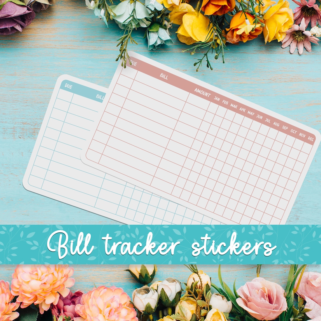 Bill Tracker Stickers for Planners, Journals, and Calendars - Keep ...