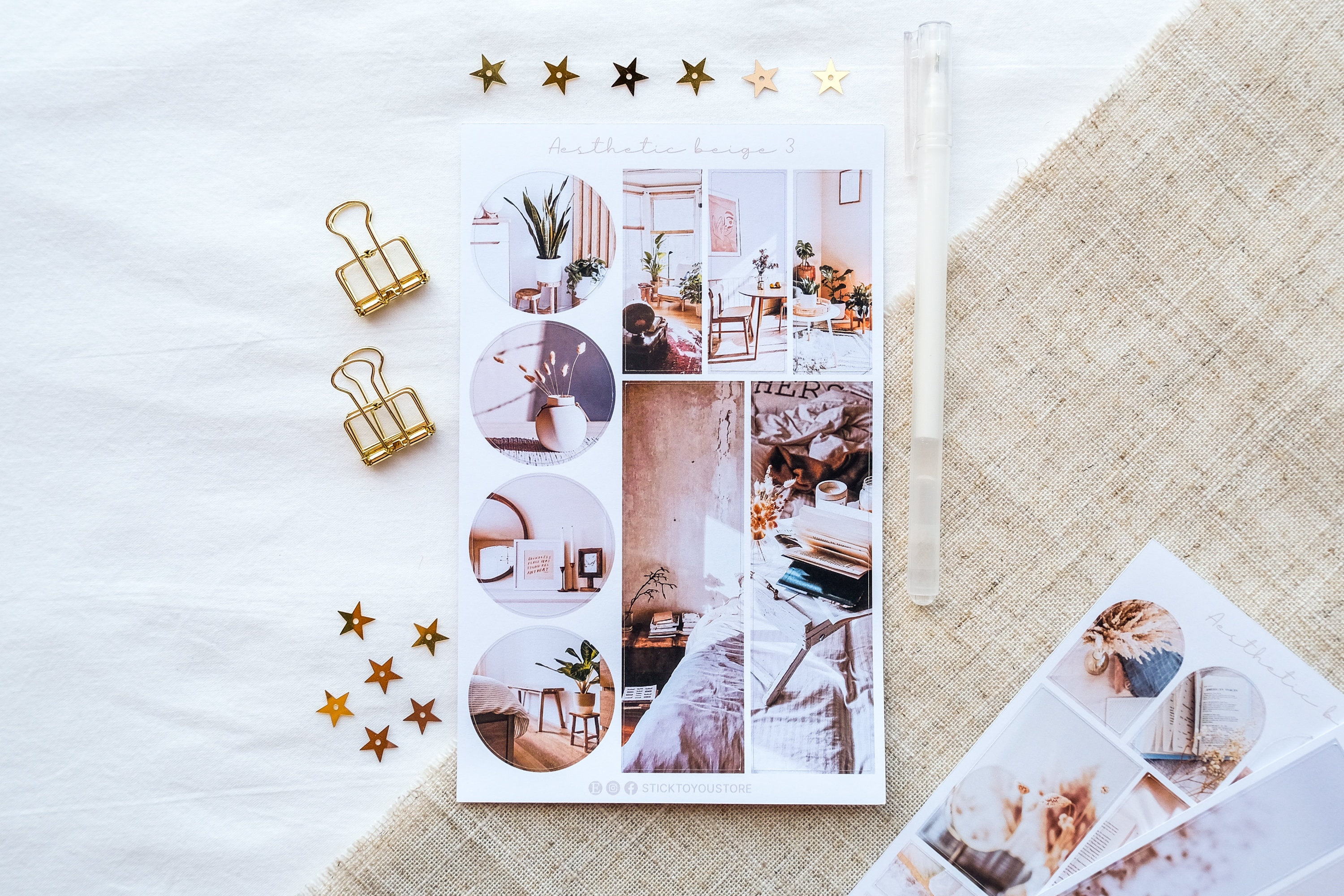 Aesthetic Vibes Stickers Beige Cream Neutral Sticker Sheet - Etsy