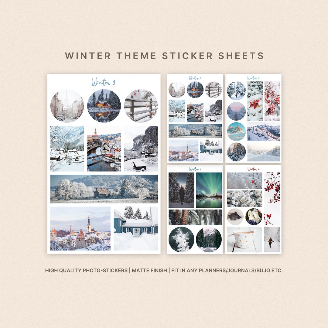 WINTER Bullet Journal Sticker Sheets, Seasonal Christmas Winter Planner ...