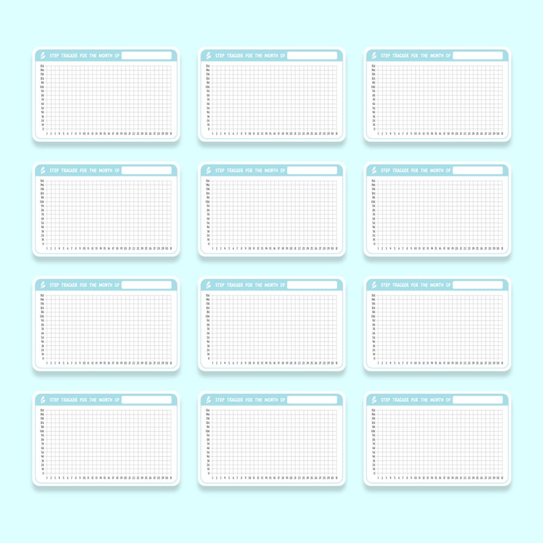 Steps Graph Sticker Daily Steps Record Monthly Steps - Etsy