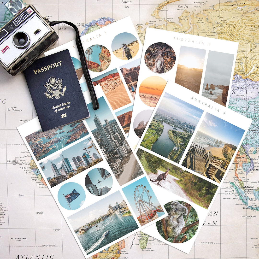 Australia Themed Stickers • Travel Journal Stickers • Aesthetic Aussie ...