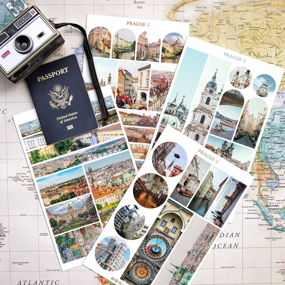 Prague Travel Stickers - Perfect for Journals, Planners, and Scrapbooks ...