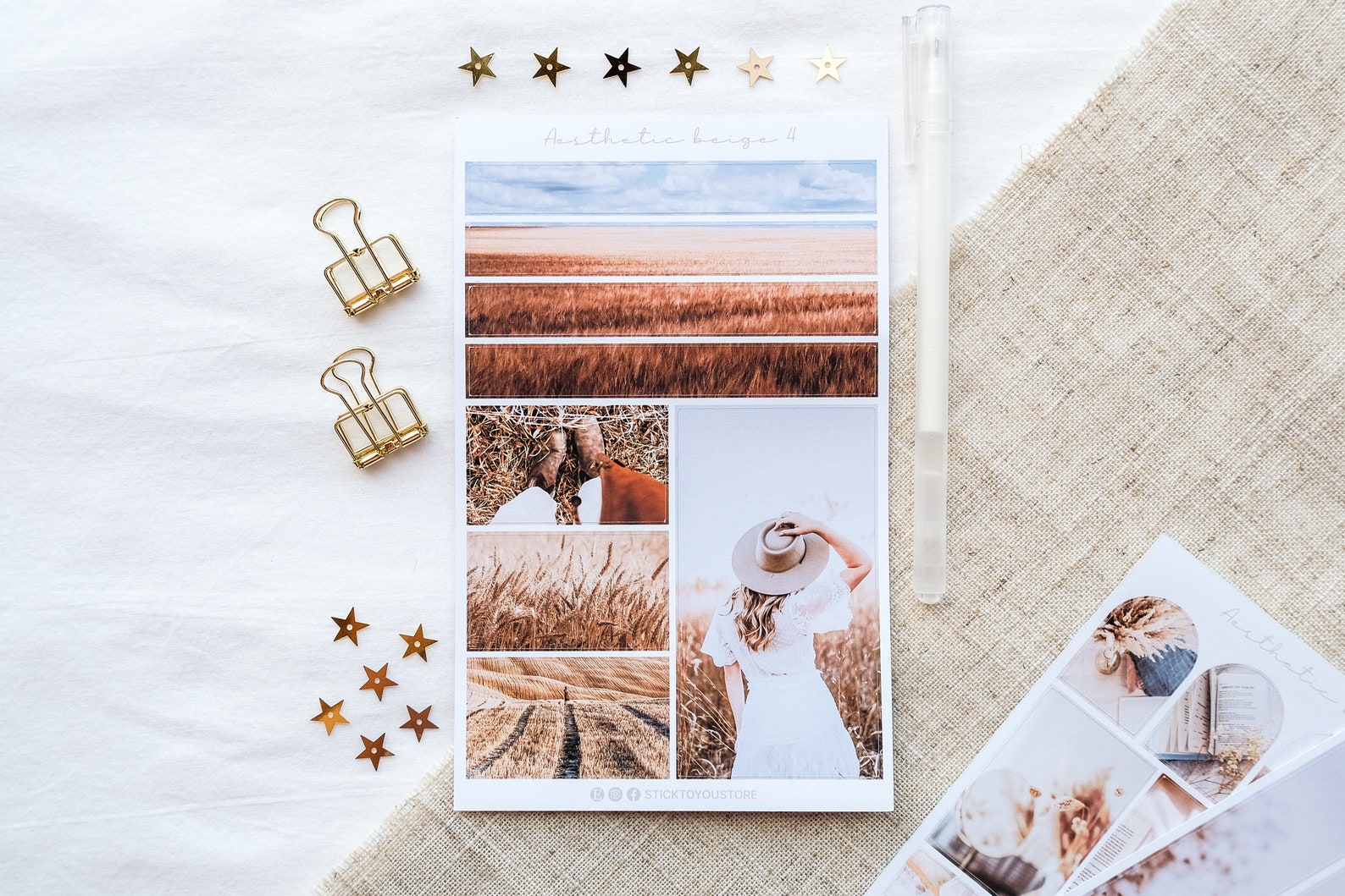 Aesthetic Vibes Stickers Beige Cream Neutral Sticker Sheet Gift for ...