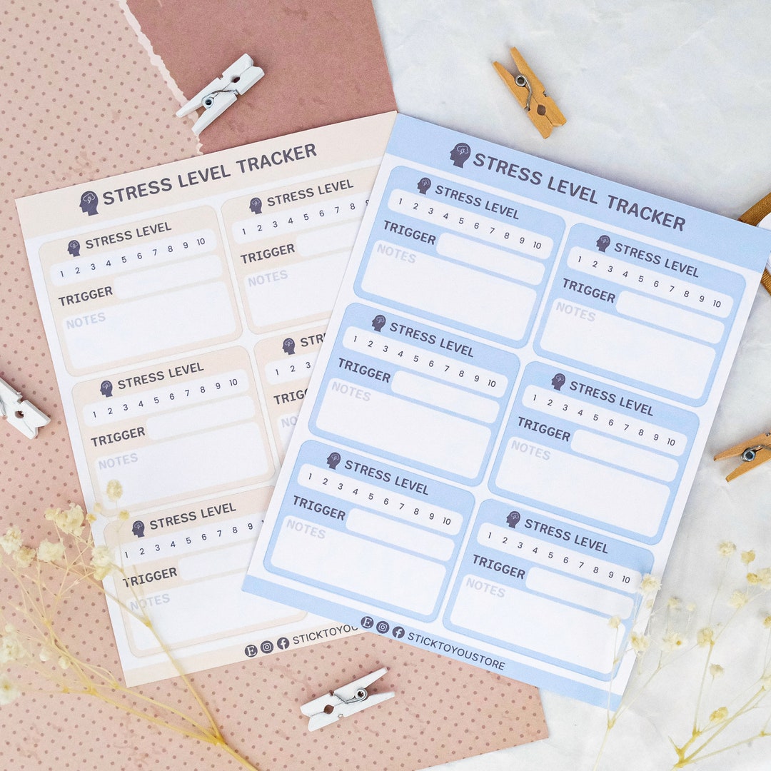 Stress Tracker Sticker, Mental Health, Stress Level, Self Care Tracker ...