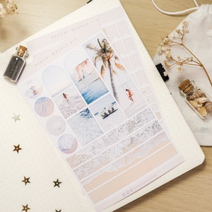 At the Beach Weekly Bujo Kit, Beach Theme Weekly Stickers, Summertime ...