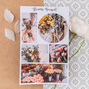 FLOWER BOUQUET Sticker Sheets, Floral Themed Planner Stickers ...