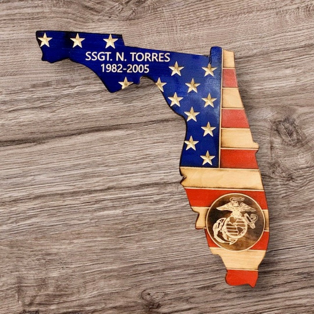 American Flag Marine State of Ohio Plaque, Military, Navy, Army, Air ...