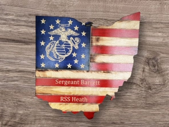American Flag Marine State of Ohio Plaque, Military, Navy, Army, Air ...
