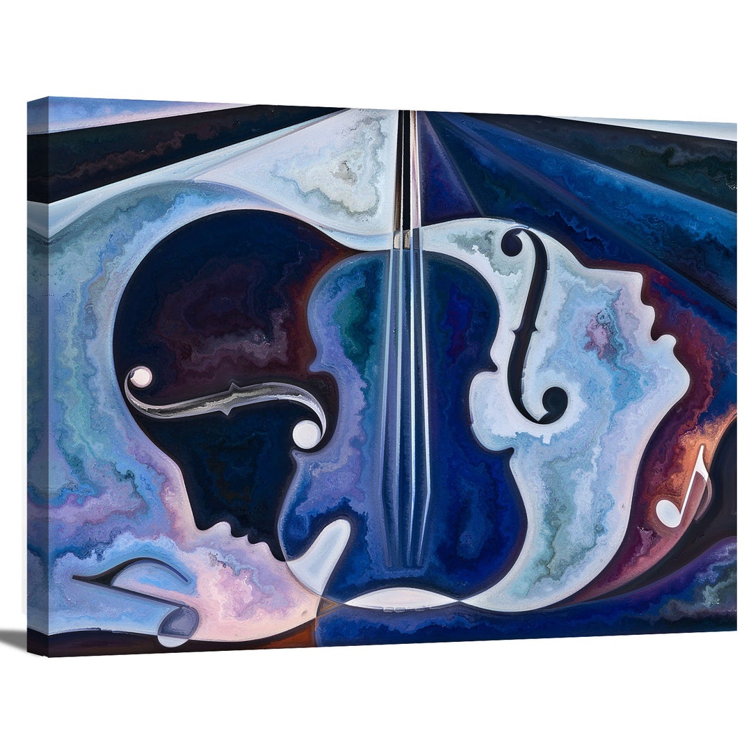 Modern Abstract People Face With Violin Musical Instrument Abstract ...