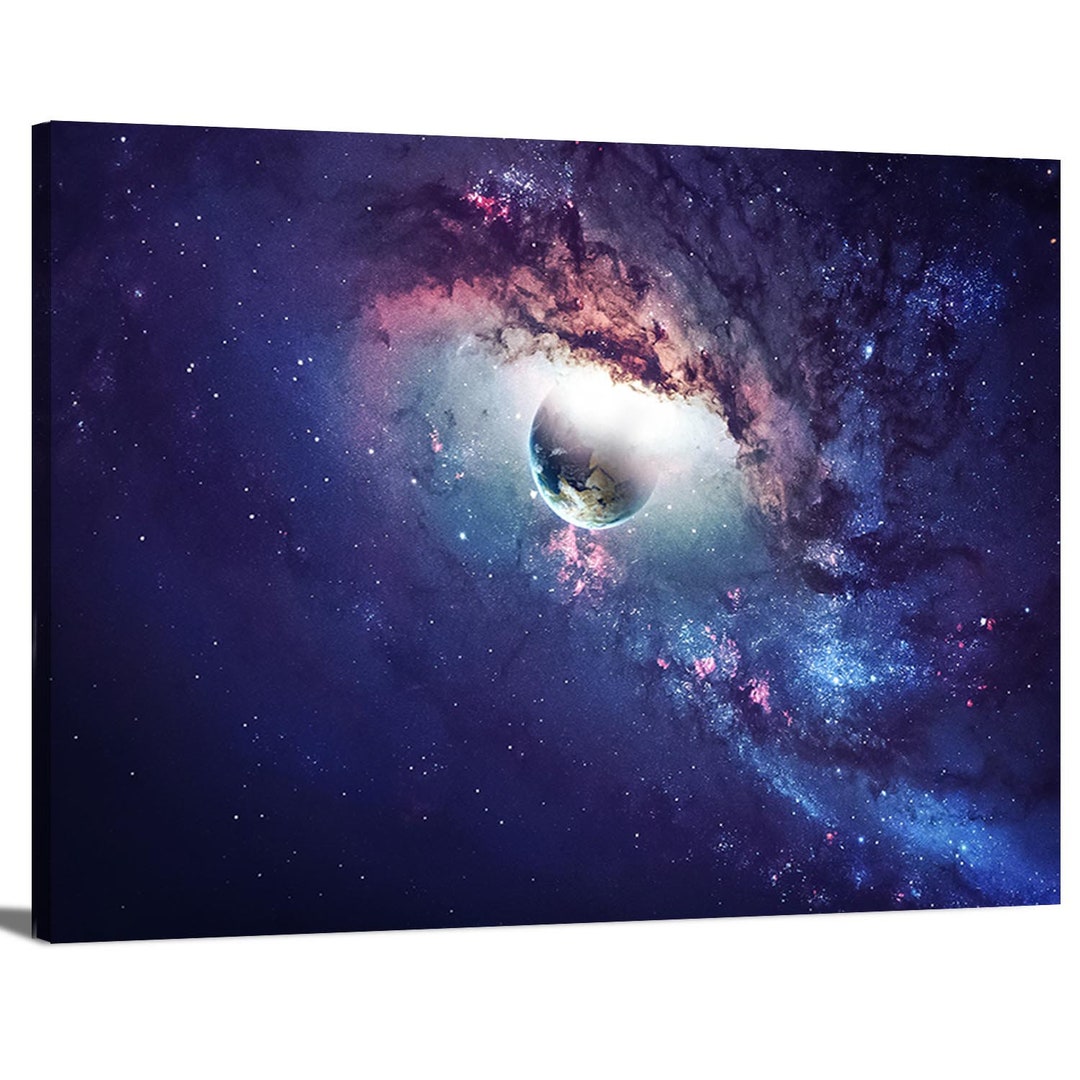 Universe With Planets, Stars and Galaxy Milky Way in Outer Space ...