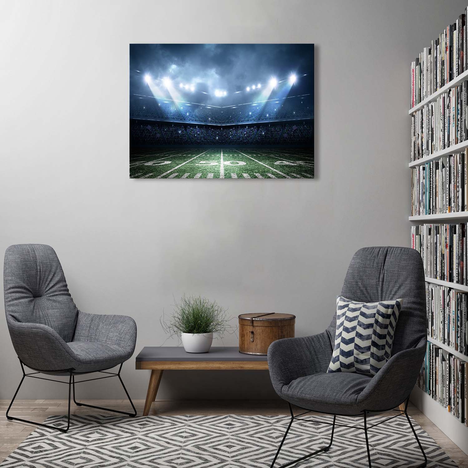 American Football Stadium, Football Field Under Spotlights, Sports Game ...