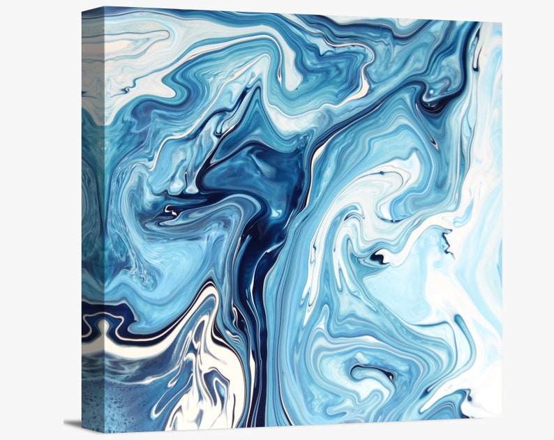 Blue Marble Art Water Abstract Liquid Painting Modern Pattern Texture ...