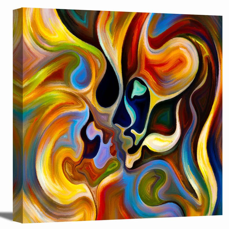 Colorful Couple Abstract People Portrait Modern Surrealism | Etsy