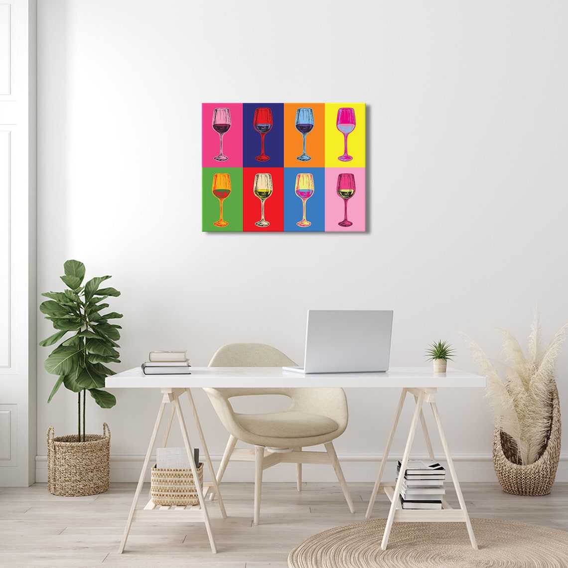 Wine Glass Pop Art Style Red Wine White Wine Food & Beverage Modern ...