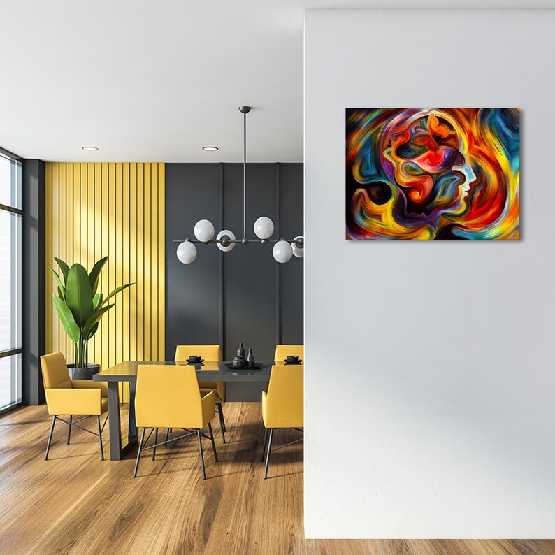 Butterfly With Human Heads Illustration Abstract Oil Painting Modern ...