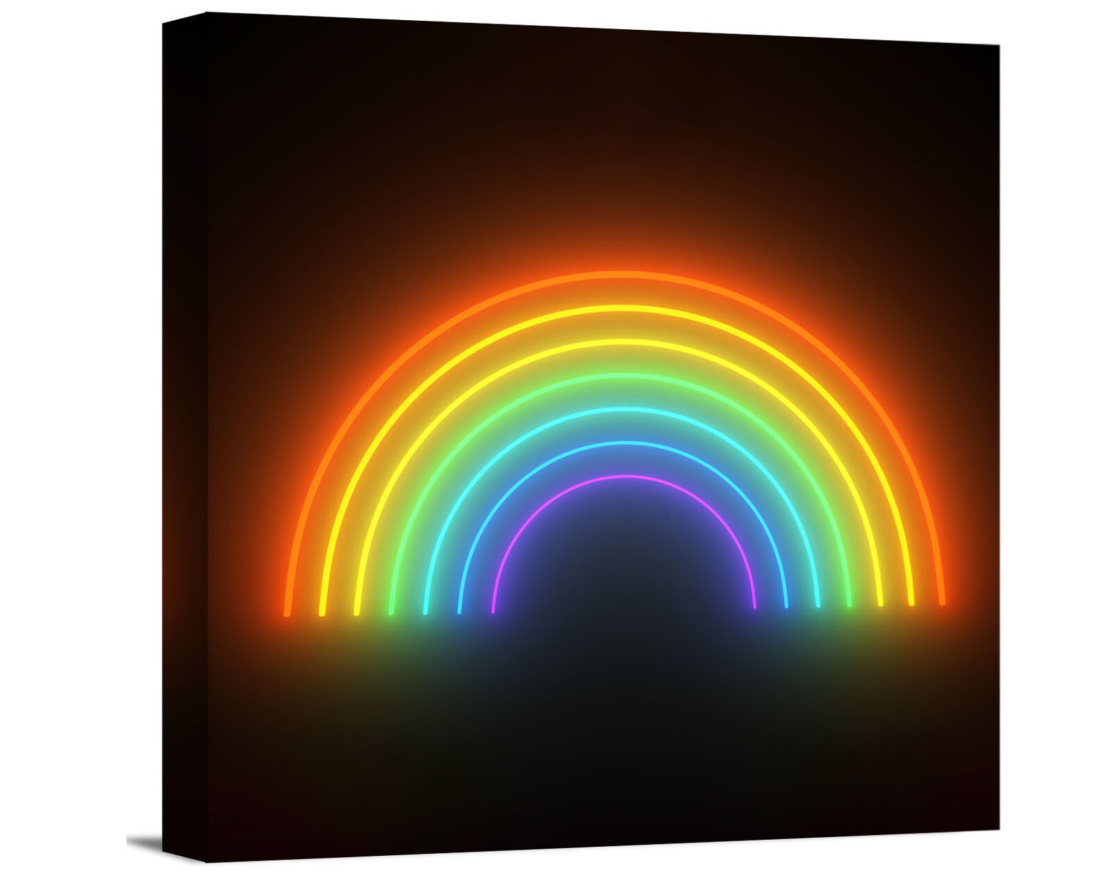 Rainbow Neon Light Modern Minimal Trending Artwork Wrapped - Etsy