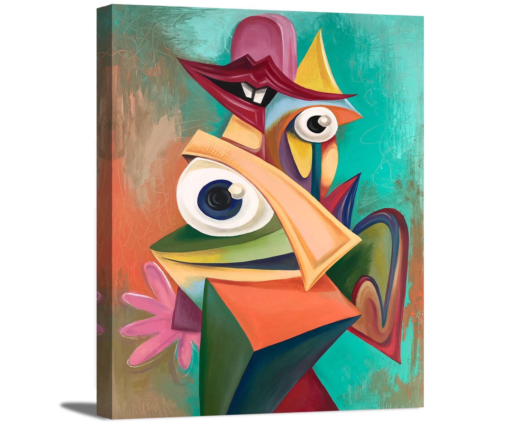 Pop Art Beautiful Modern Abstract Cubism People Portrait | Etsy