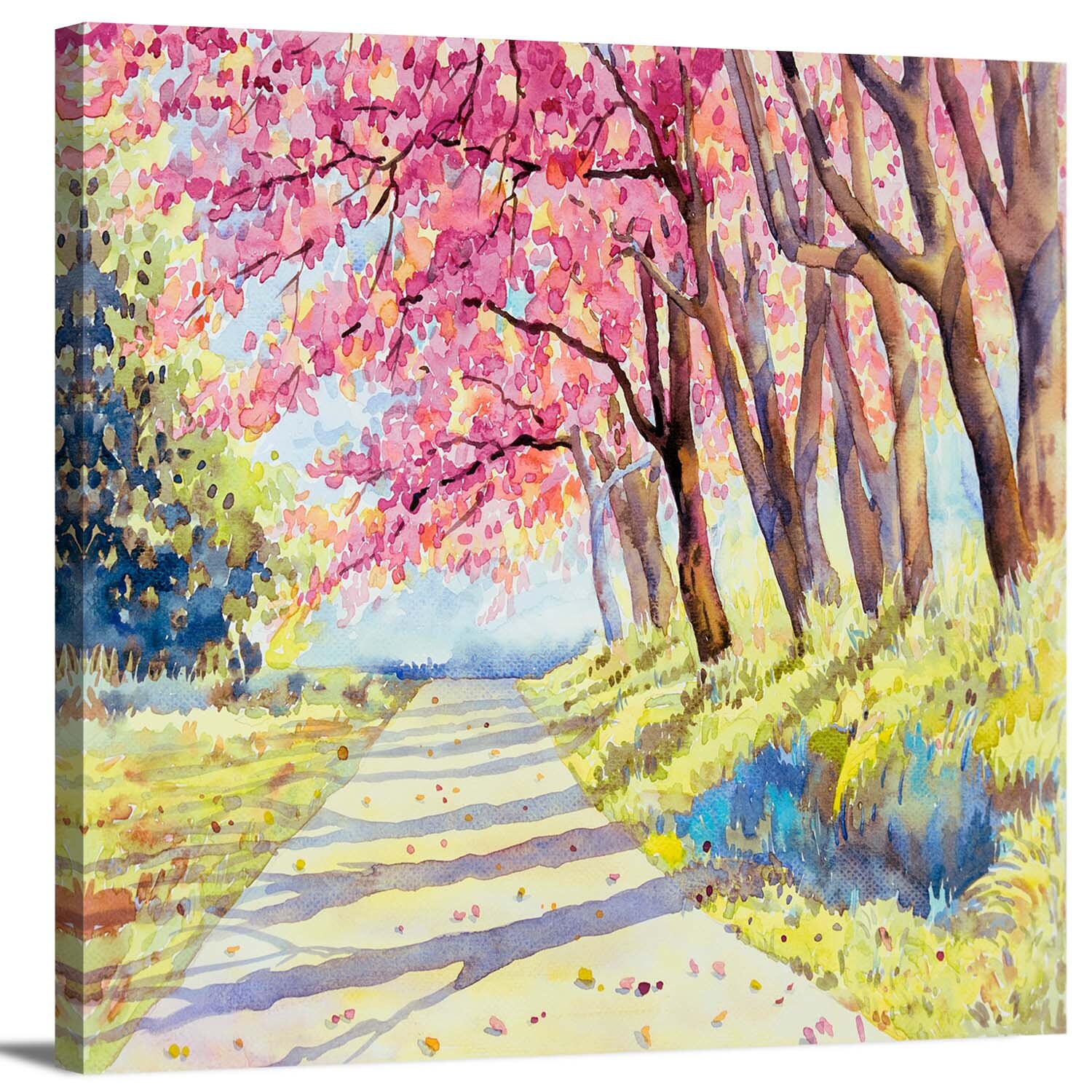 Pink Sakura Trees in the Park With Pathway Nature Scenic - Etsy
