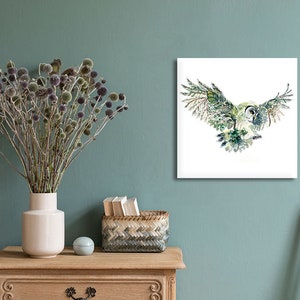 Flying Owl With Trees Leaves Forest Double Exposure Nature Animal Bird ...