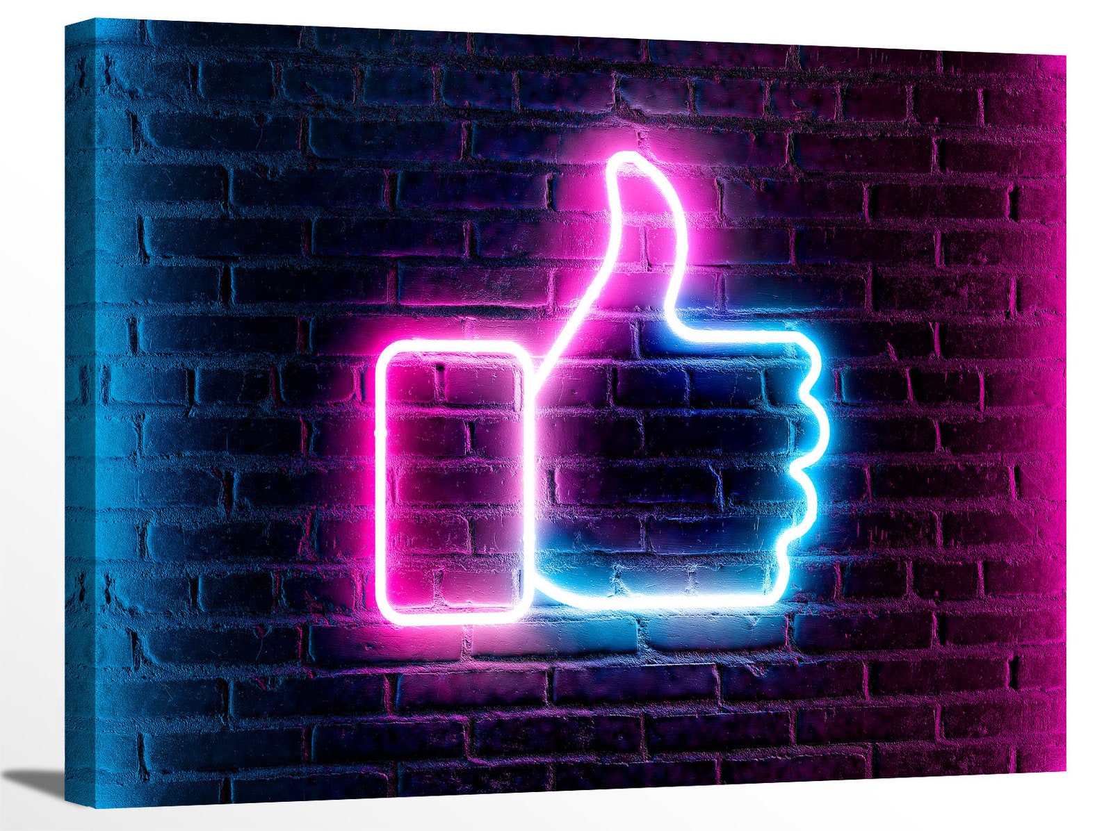Modern Neon Light Like Thumbs up Logo Image Brick Wall - Etsy