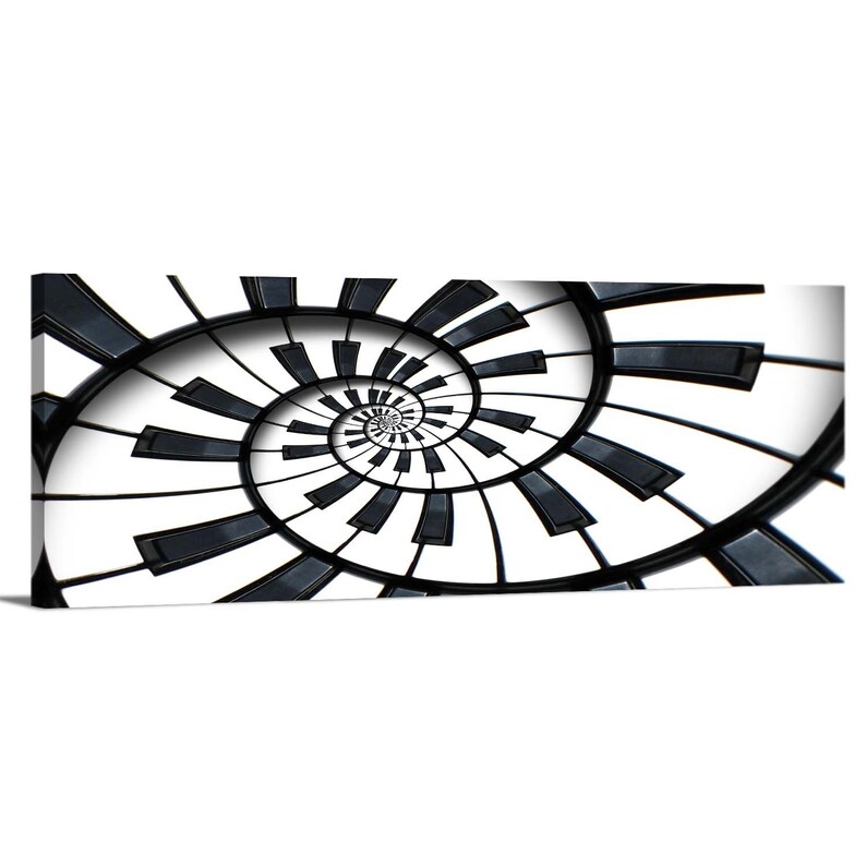 Modern Abstract Piano Keyboard Endless Staircase Black and | Etsy