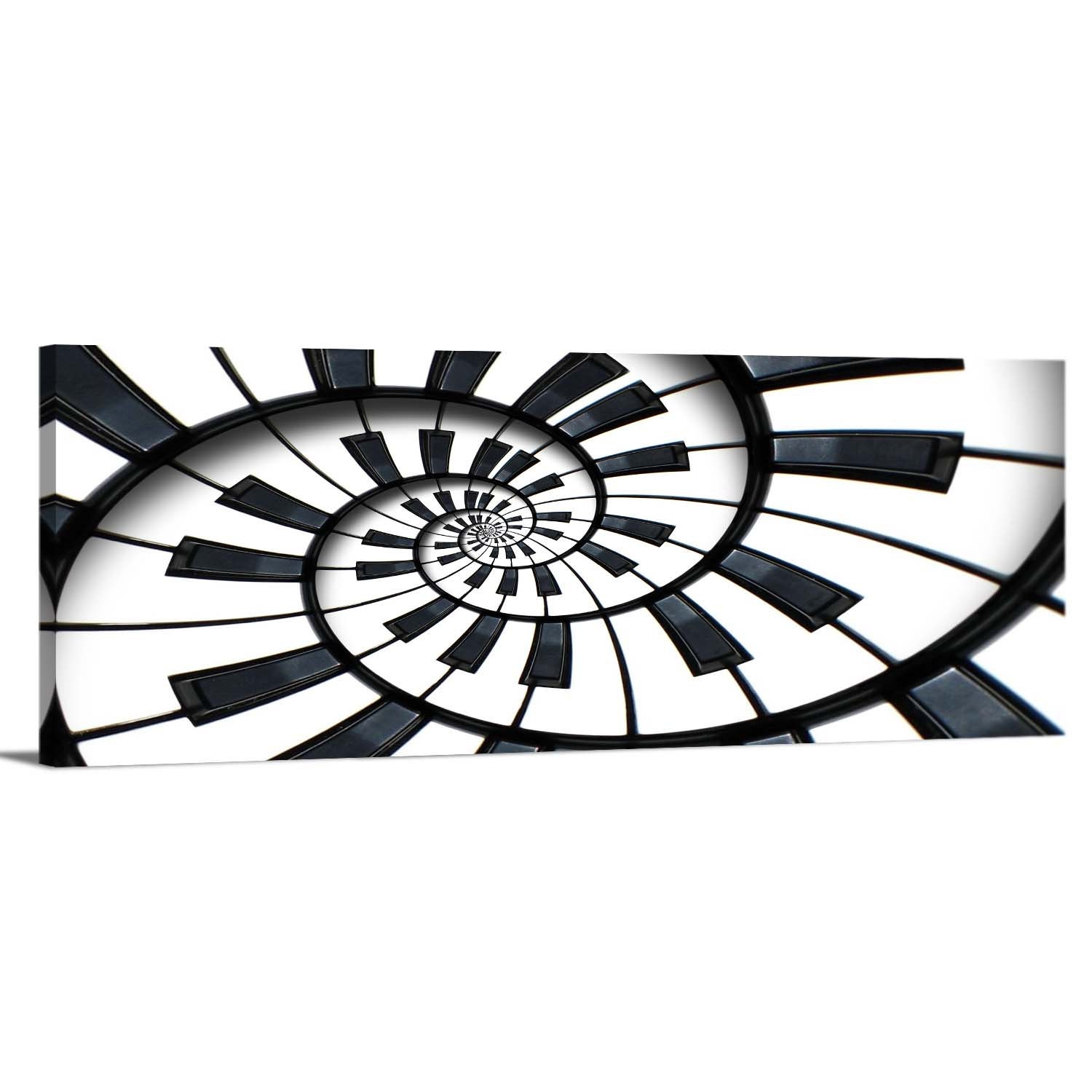 Modern Abstract Piano Keyboard Endless Staircase Black and | Etsy