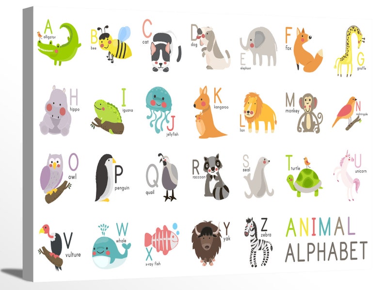 Animal Alphabet Letters Learning Educational Best for Kids | Etsy