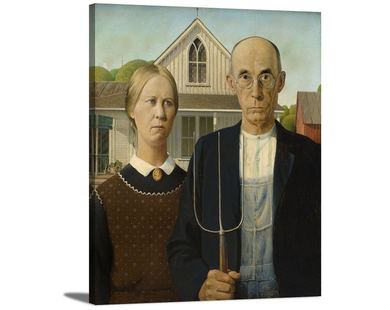American Gothic by Grant Wood Fine Art Poster Print Artwork Framed ...