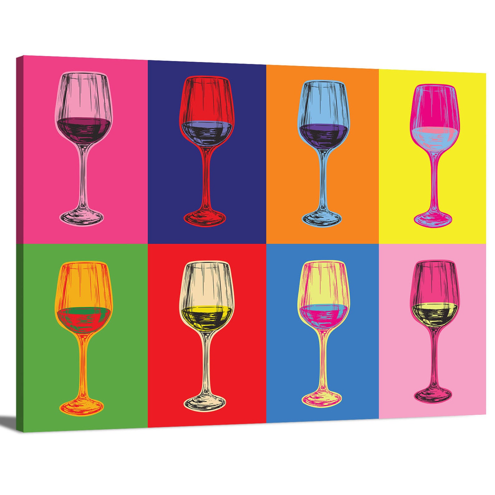 Wine Glass Pop Art Style Red Wine White Wine Food & Beverage Modern ...