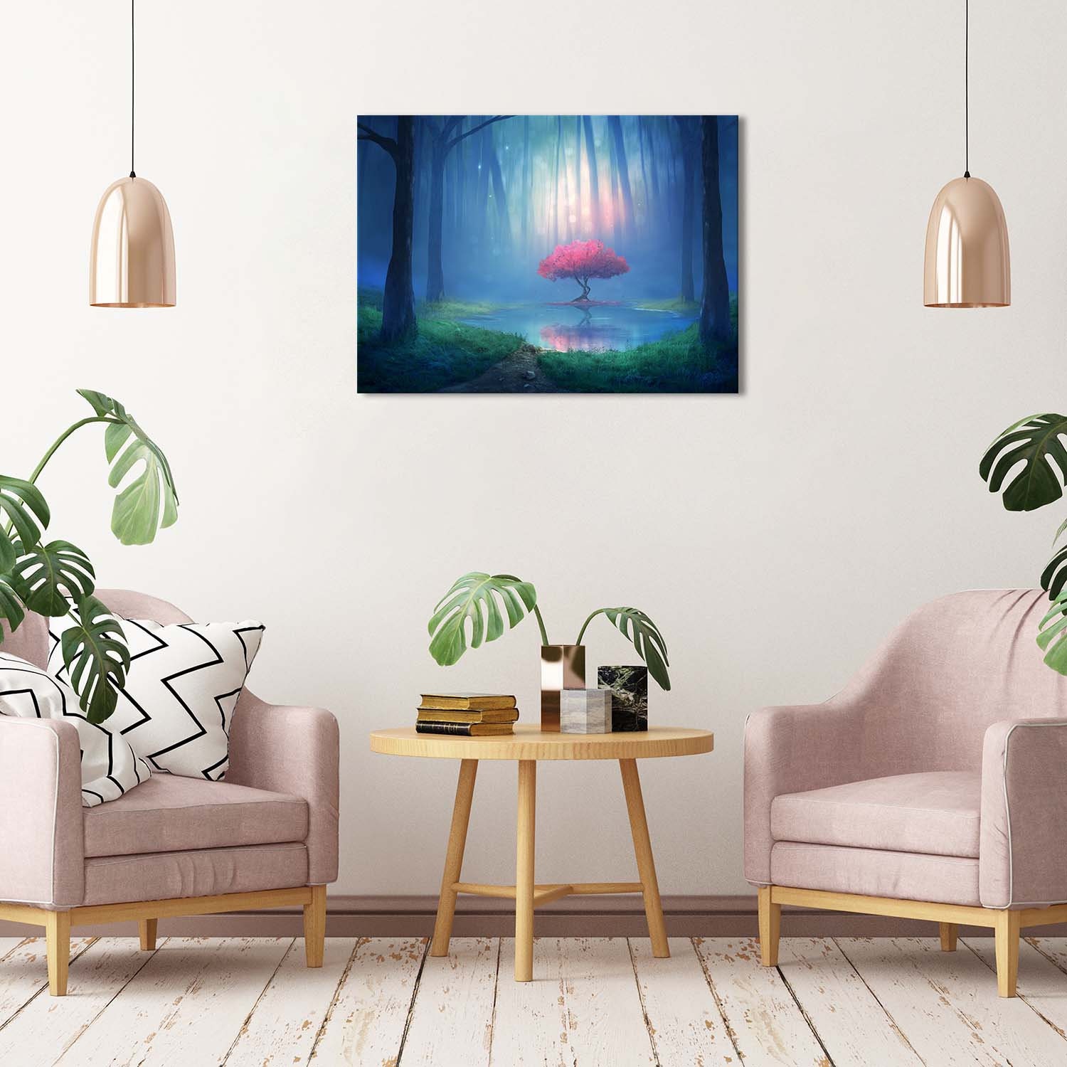 Pink Cherry Blossom Tree in Forest Fantasy Dreamland Escape | Etsy