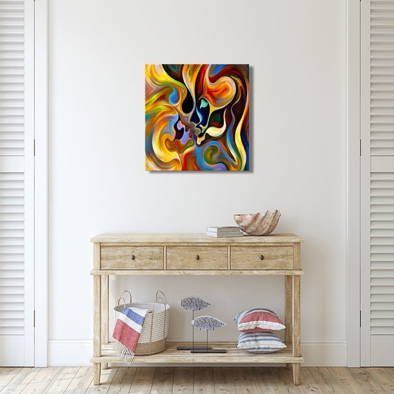 Colorful Couple Abstract People Portrait Modern Surrealism | Etsy