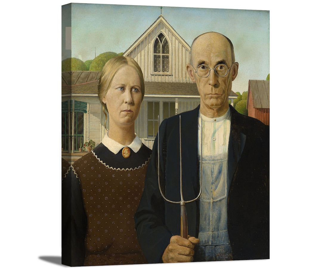 American Gothic by Grant Wood Fine Art Poster Print Artwork Framed ...