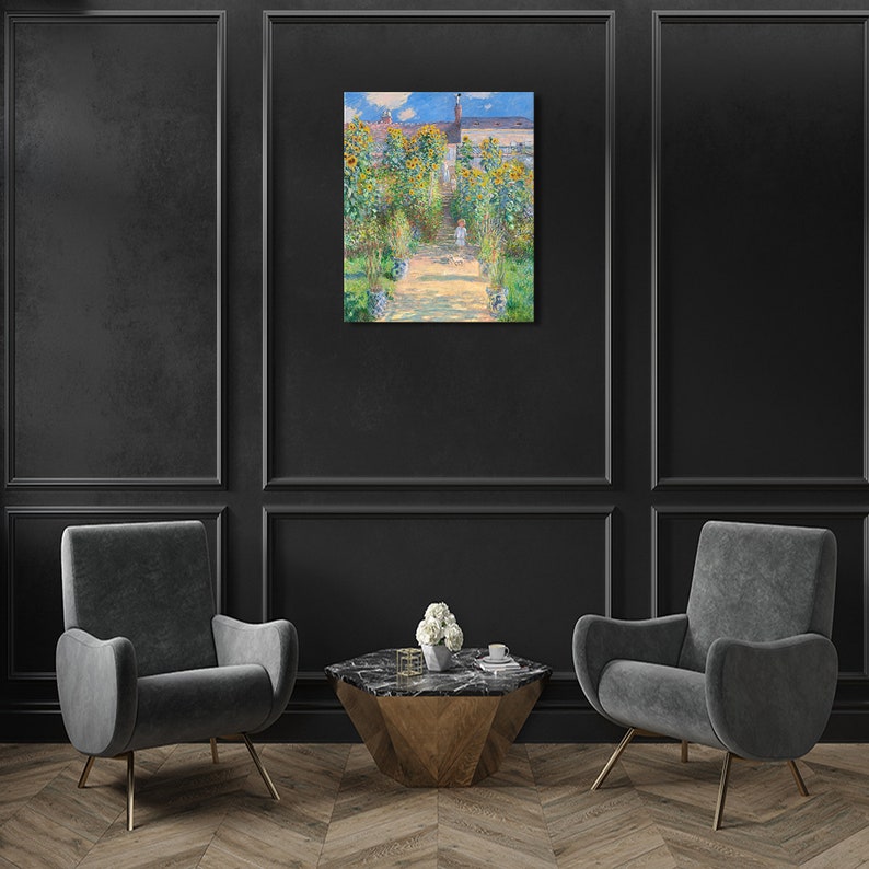 The Artist's Garden at Vétheuil by Claude Monet Oil | Etsy