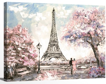 Pink Paris Wall Art - Etsy