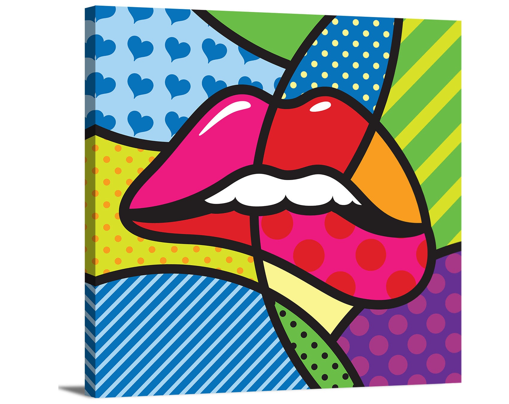 Sexy Lips Colorful Abstract Red Lips Pop Art Modern Fashion | Etsy