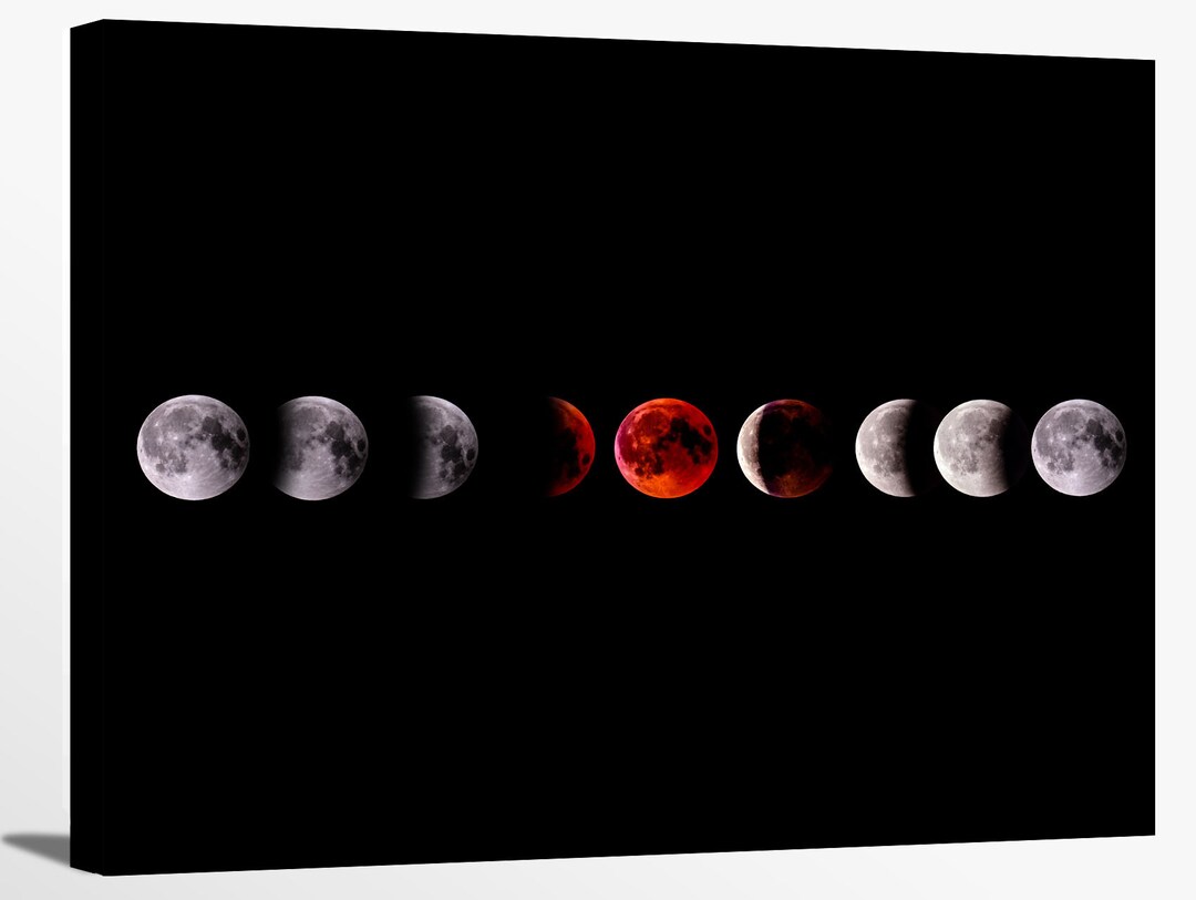 Timelapse of Lunar Eclipse 2018 Blood Moon Pano Astronomy Poster ...