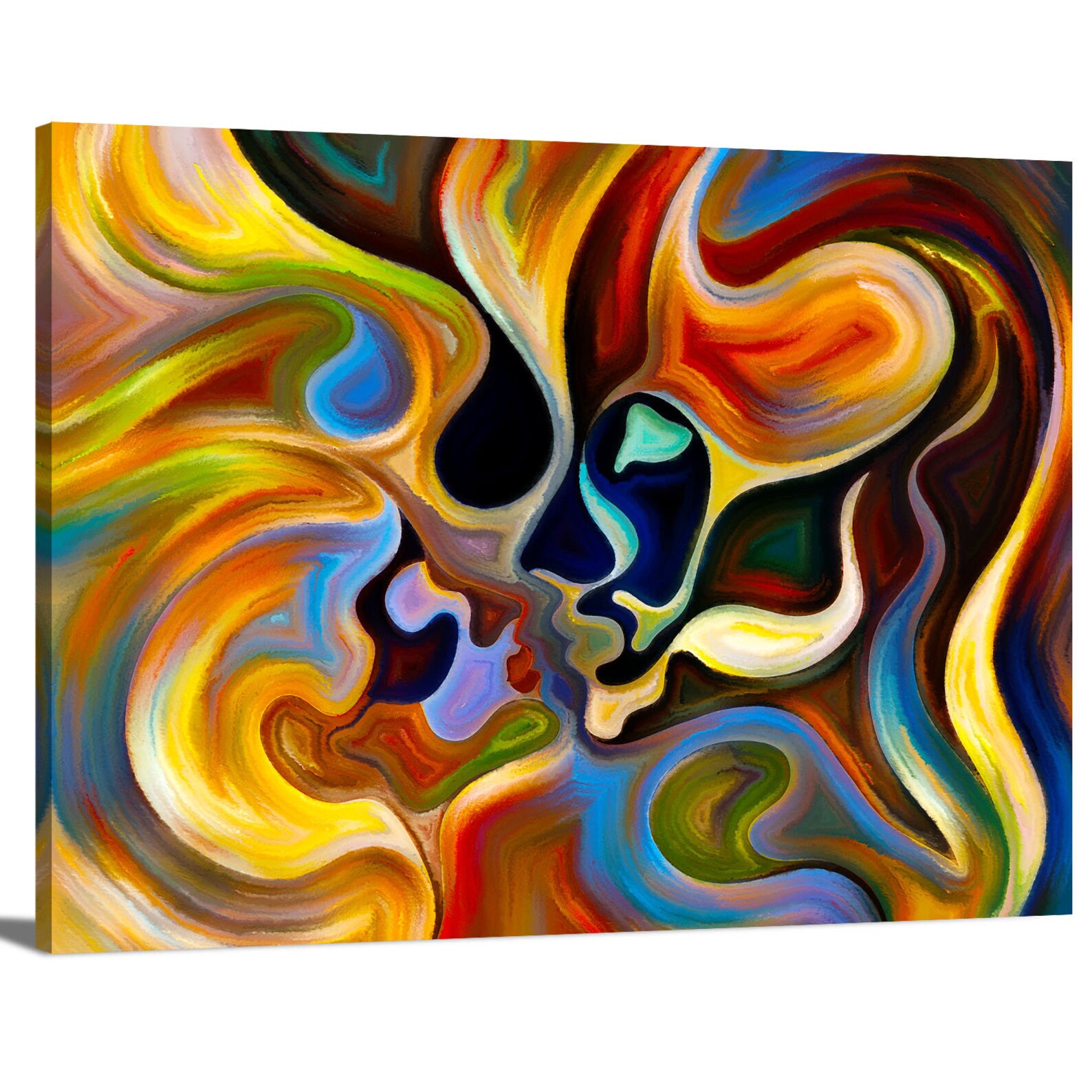 Colorful Couple Abstract People Portrait Modern Surrealism | Etsy