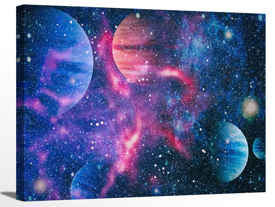 Beautiful Universe Planets Galaxy Elements Furnished by NASA Art Canvas ...