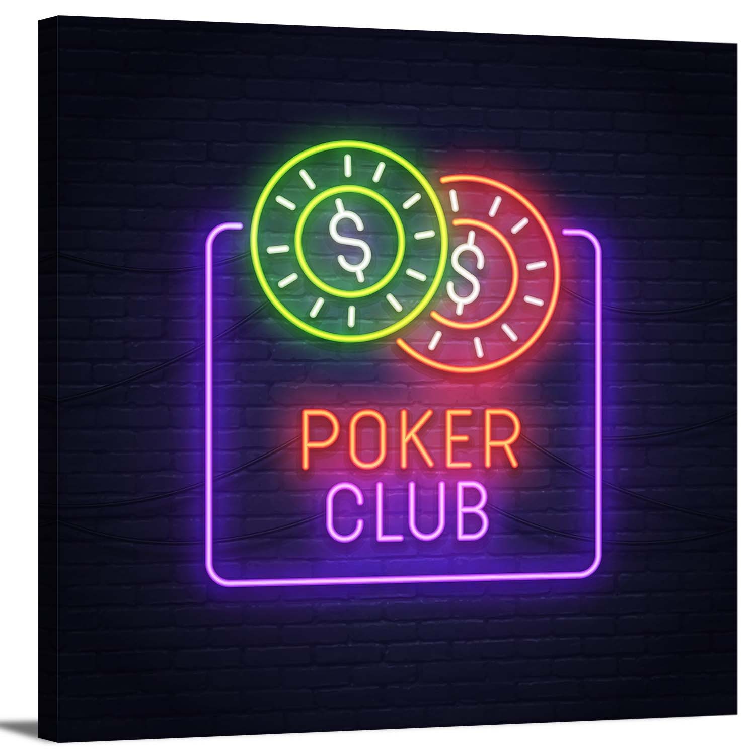 Poker Club Neon Sign Effect Glowing Poker Gamble Casino Game | Etsy