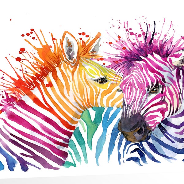 Rainbow Zebra Print - Etsy