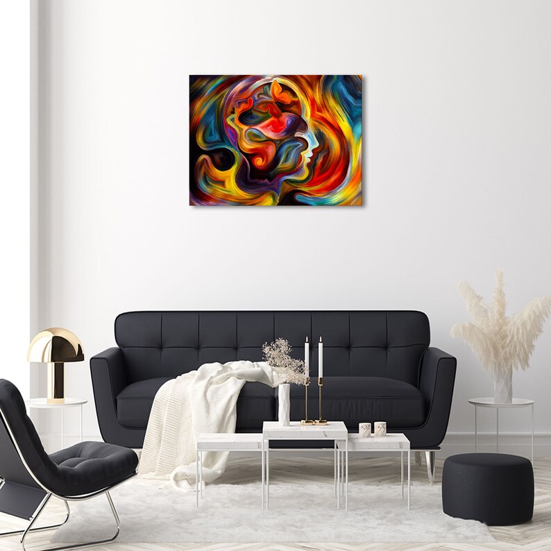 Butterfly With Human Heads Illustration Abstract Oil Painting Modern ...