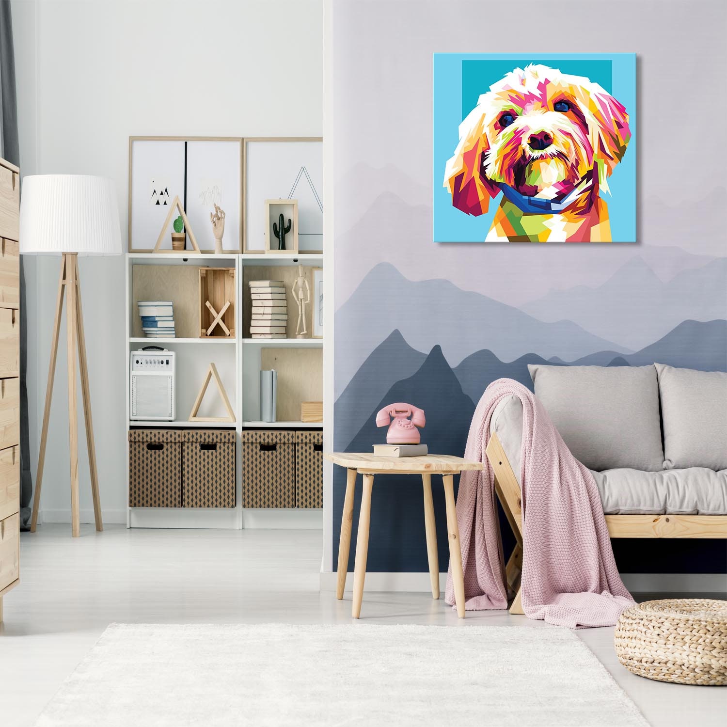 Colorful Maltese Dog Puppy Pop Art Modern Multicolor Animal Pet ...