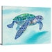 Watercolor Portrait of Sea Turtle in Blue Ocean Background | Etsy