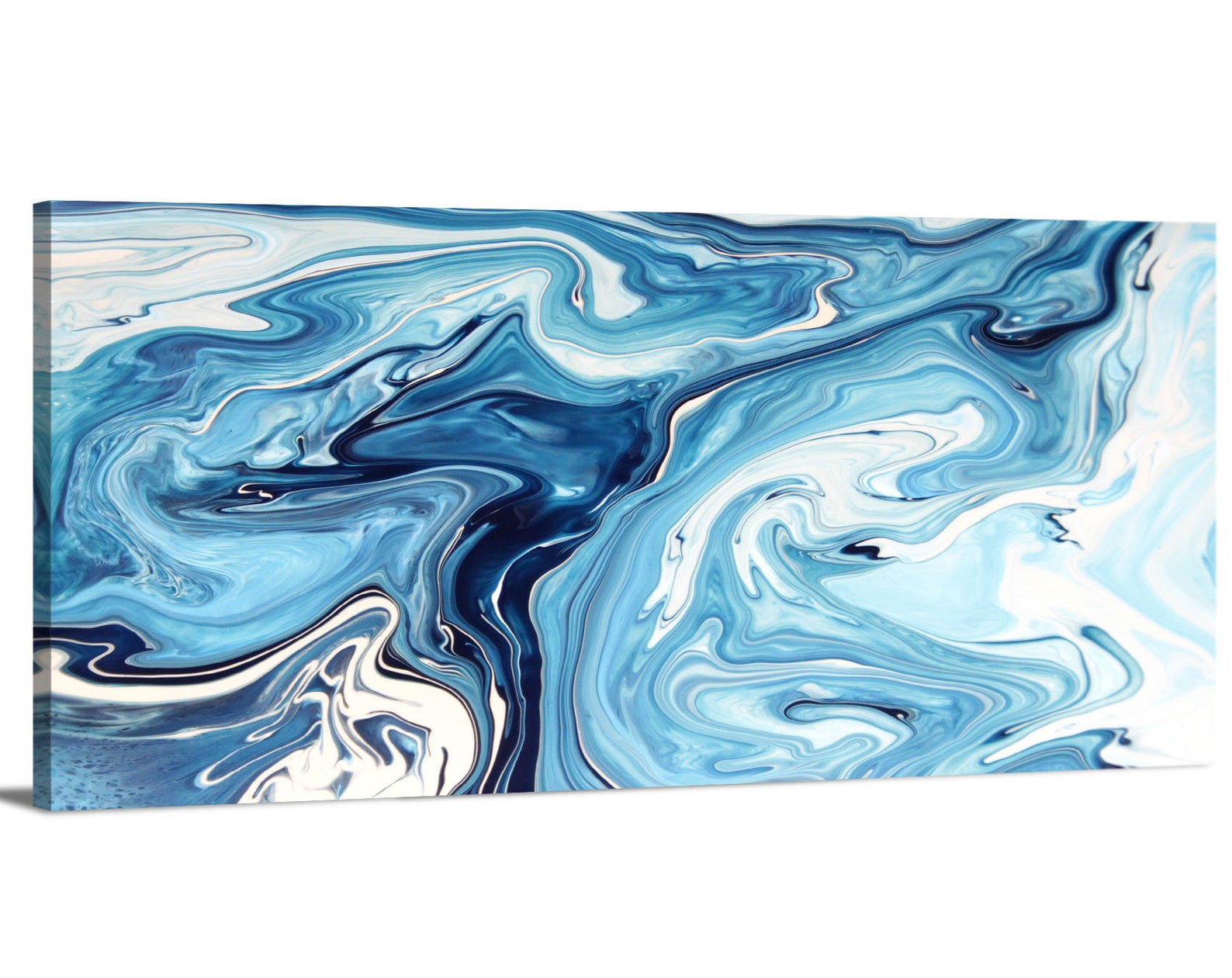 Blue Marble Art Water Abstract Liquid Painting Modern Pattern Texture ...