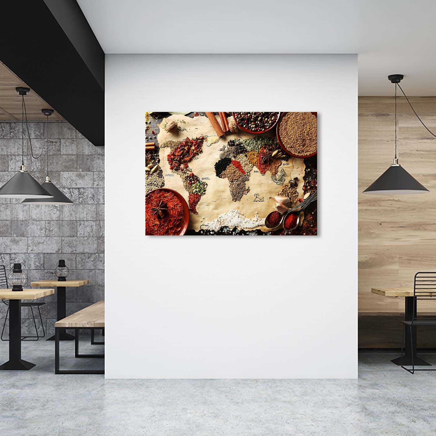 World Map of Different Spices Global Cuisine Food Ingredients | Etsy