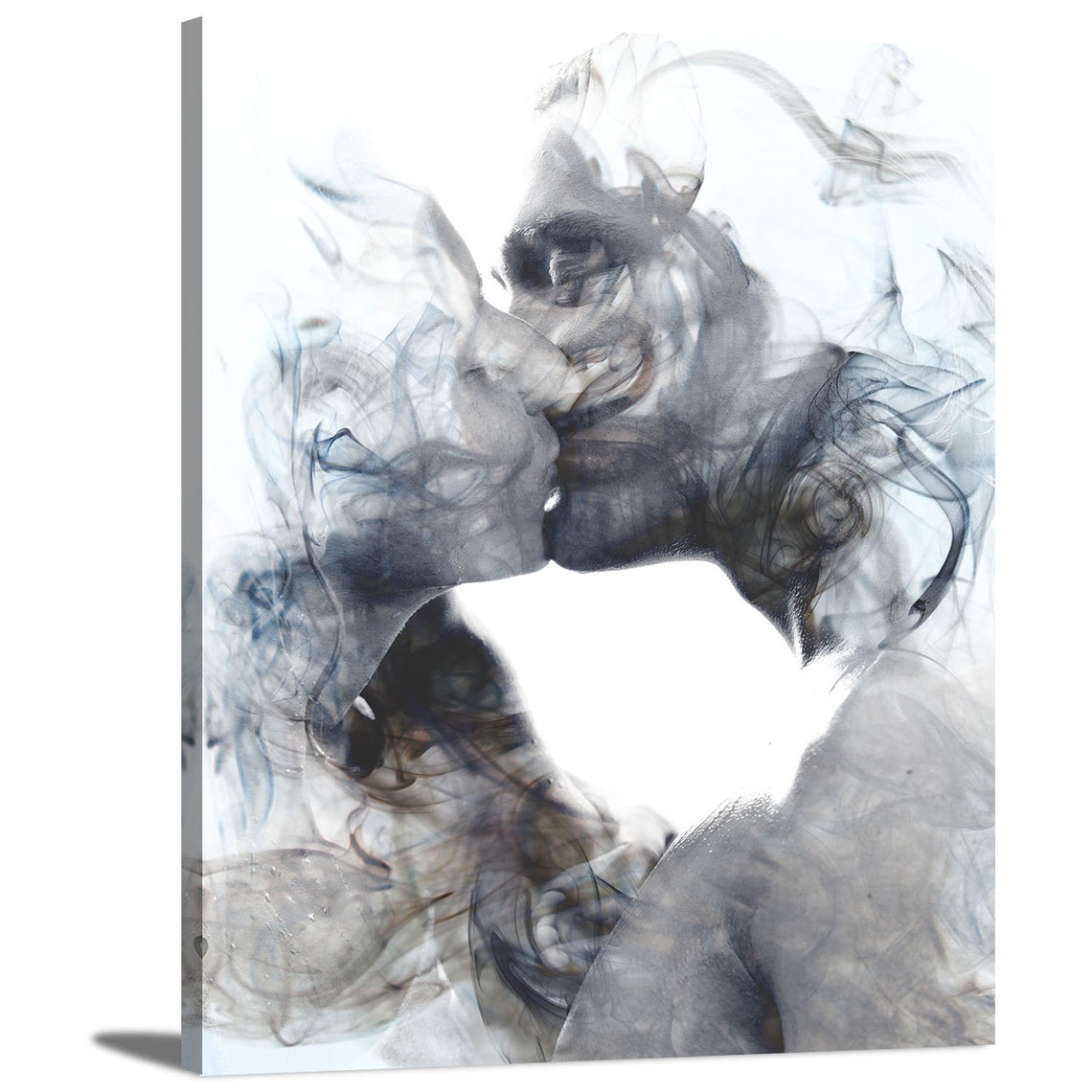 Modern Abstract Couple Kissing Romantic Kiss Smoke Effect Love | Etsy