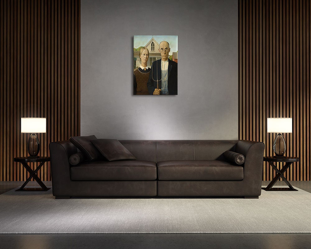 American Gothic by Grant Wood Fine Art Poster Print Artwork - Etsy