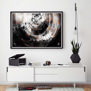 Modern Abstract Black and White Music Notes and Music Speaker in Space ...
