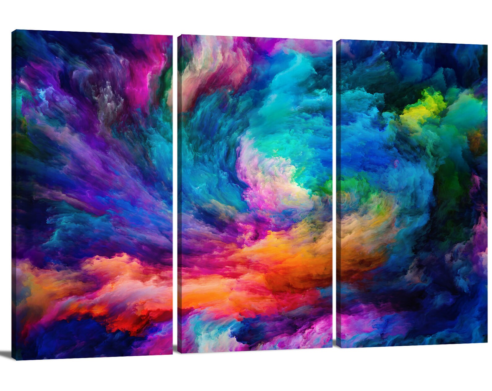 Modern Abstract Rainbow Colorful Clouds Smoke Pattern Vibrant - Etsy